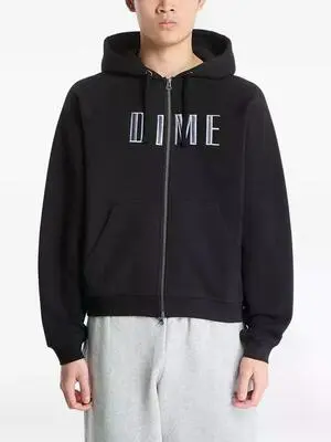 DIME Logo-embroidered Zip-up Hoodie