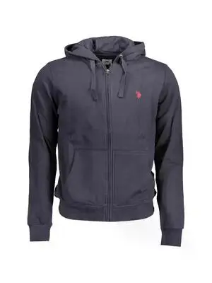 U.s. Polo Assn. Embroidered-logo Zip-up Hoodie - Blue