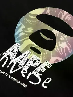 AAPE BY *A BATHING APE Aapeunvs Moonface Graphic-print T-shirt - Black