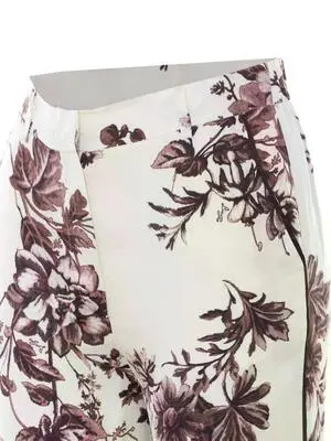 Liu Jo Printed Satin Wide Leg Trousers With Contrast Piping - Neutrals