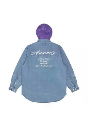 AAPE BY *A BATHING APE Moonface Embroidered Hooded Shirt