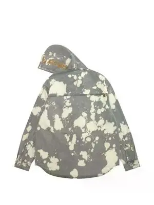 AAPE BY *A BATHING APE Splatter-print Hooded Shirt - Grey