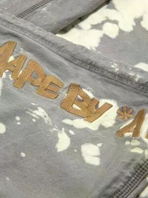AAPE BY *A BATHING APE Splatter-print Hooded Shirt - Grey