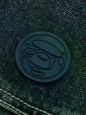 AAPE BY *A BATHING APE Moonface Hooded Denim Jacket - Blue