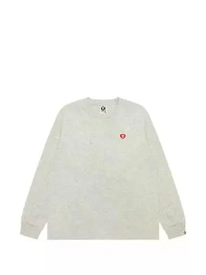 AAPE BY *A BATHING APE Moonface Heart-patch Long-sleeve T-shirt