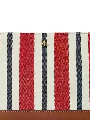Ralph Lauren Striped Canvas Clutch - Red