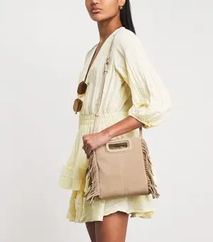 Maje Suede Fringed M Bag