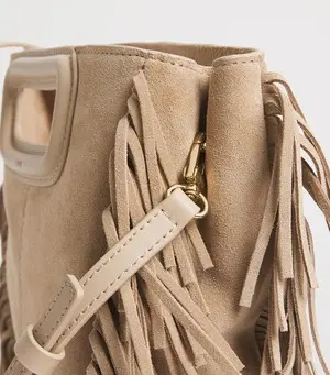 Maje Suede Fringed M Bag