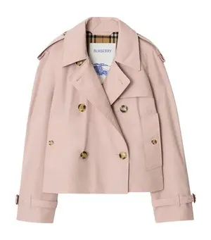 Burberry Cotton Cropped Mayfair Trench Jacket