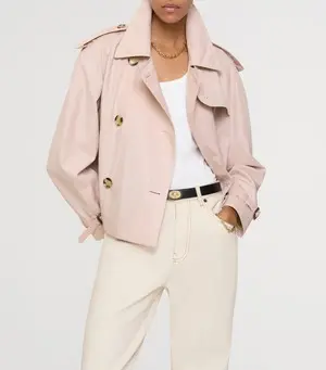 Burberry Cotton Cropped Mayfair Trench Jacket