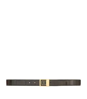 Saint Laurent Leather Monogram Belt - Green