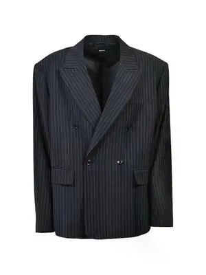 BREATH Oversized-fit Pinstripe Double-breasted Blazer