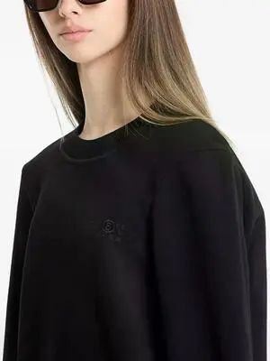 MAISON MARGIELA Logo-embroidered Ribbed-trim Sweatshirt