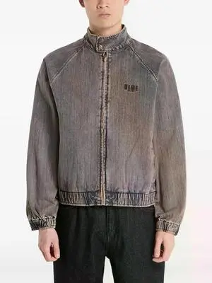 DIME Logo-embroidered High-neck Denim Jacket