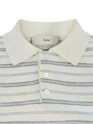 DUNST Striped Short-sleeve Polo Shirt - Neutrals