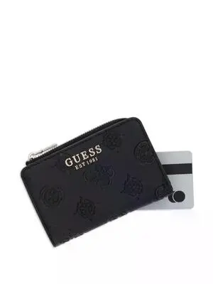 Guess Laurel Peony Logo-embossed Bifold Wallet - Black