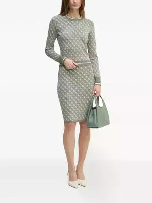 Guess Monogram-pattern Knit Skirt - Green