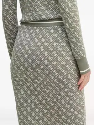 Guess Monogram-pattern Knit Skirt - Green