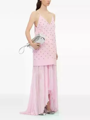 MSGM Studded Pleated Asymmetric Dress