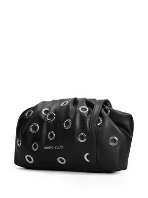 MARC ELLIS Daphne Studs Eyelet-embellished Shoulder Bag - Black