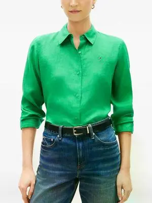 Tommy Hilfiger Logo-embroidered Button-down Shirt - Green