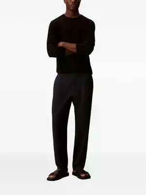 Calvin Klein Pleated Trousers With Elasticated Waist - Blue