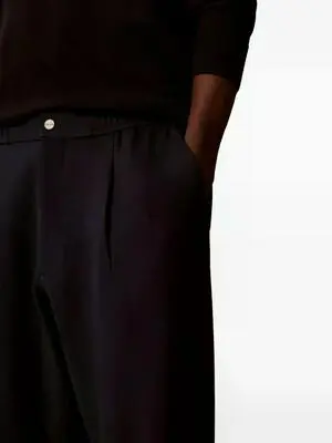 Calvin Klein Pleated Trousers With Elasticated Waist - Blue