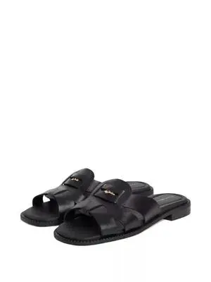 Tommy Hilfiger Logo-plaque Cut-out Leather Sandals