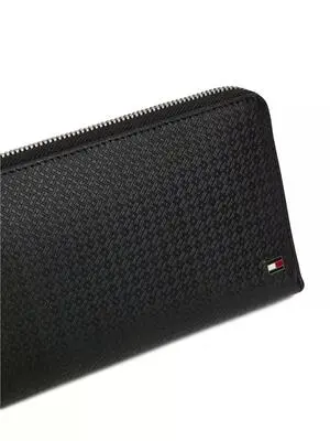 Tommy Hilfiger Monogram-embossed Zip-around Leather Wallet