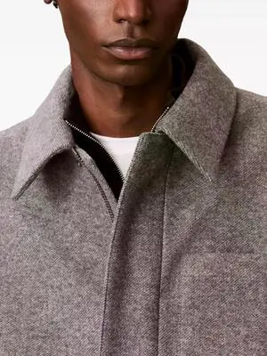 Calvin Klein Felted Texture Zip Up Shirt Jacket - Grey