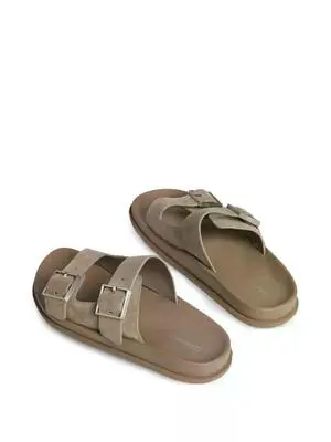 Calvin Klein Buckle-fastening Double-strap Slippers - Neutrals