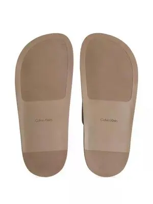 Calvin Klein Buckle-fastening Double-strap Slippers - Neutrals