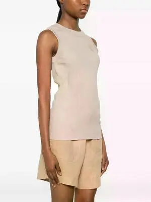 Brunello Cucinelli Ribbed Knit Logo-patch Top