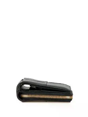 Bottega Veneta 2012-2024 Lambskin Maxi Intreccio Cassette Bifold Zip Wallet Small Wallets - Black