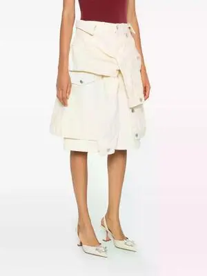 Viktor & Rolf Drape-detail Cotton Shorts - Neutrals