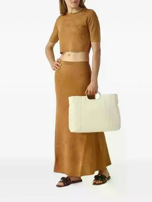 TWINSET Leather Tote Bag With Metal Handles