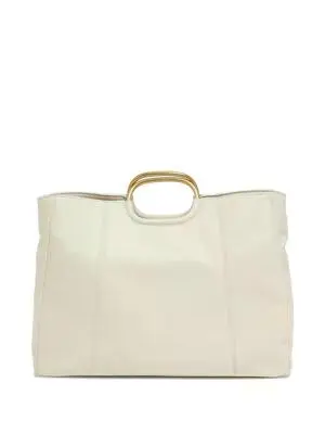 TWINSET Leather Tote Bag With Metal Handles