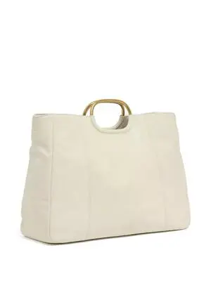 TWINSET Leather Tote Bag With Metal Handles