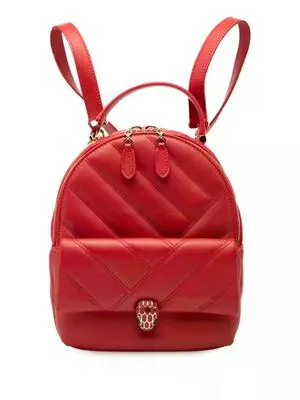 BVLGARI 2010-2025 Leather Serpenti Cabochon Backpack