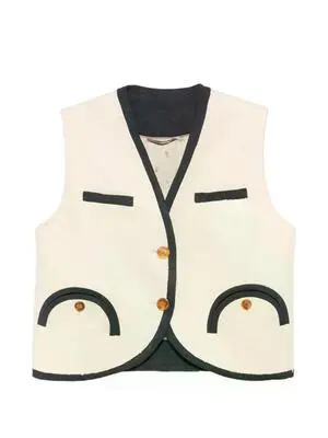 BLAZÉ MILANO Contrast-trim Waistcoat - Neutrals