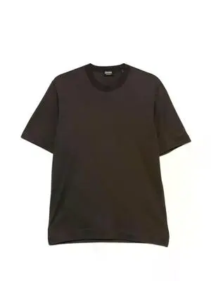 Zegna Crew-neck Short-sleeve T-shirt - Brown
