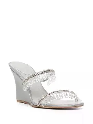 Rene Caovilla 80mm Crystal-embellished Wedge Sandals