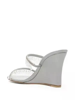 Rene Caovilla 80mm Crystal-embellished Wedge Sandals