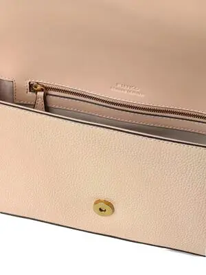 Pinko Love Birds Leather Shoulder Bag - Neutrals