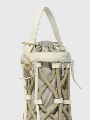 COCCINELLE Koi Bucket Bag In Braided Rope And Leather - Natural