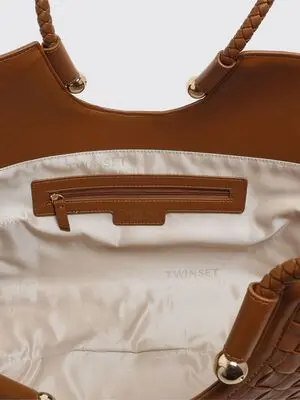 TWINSET Woven Faux Leather Bag