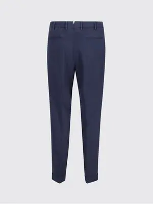 SANTANIELLO Tailored Trousers With Pleats And Cuffed Hem - Blue