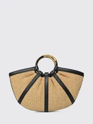 COCCINELLE Shell Raffia And Grained Leather Bag - Black
