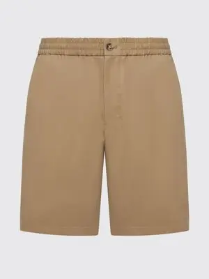 AMI Paris Pure Cotton Athletic Shorts With Elastic Waist And Patch Pocket - Nude