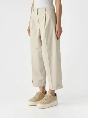 Max Mara Danza Cropped Cotton Trousers - Mastic